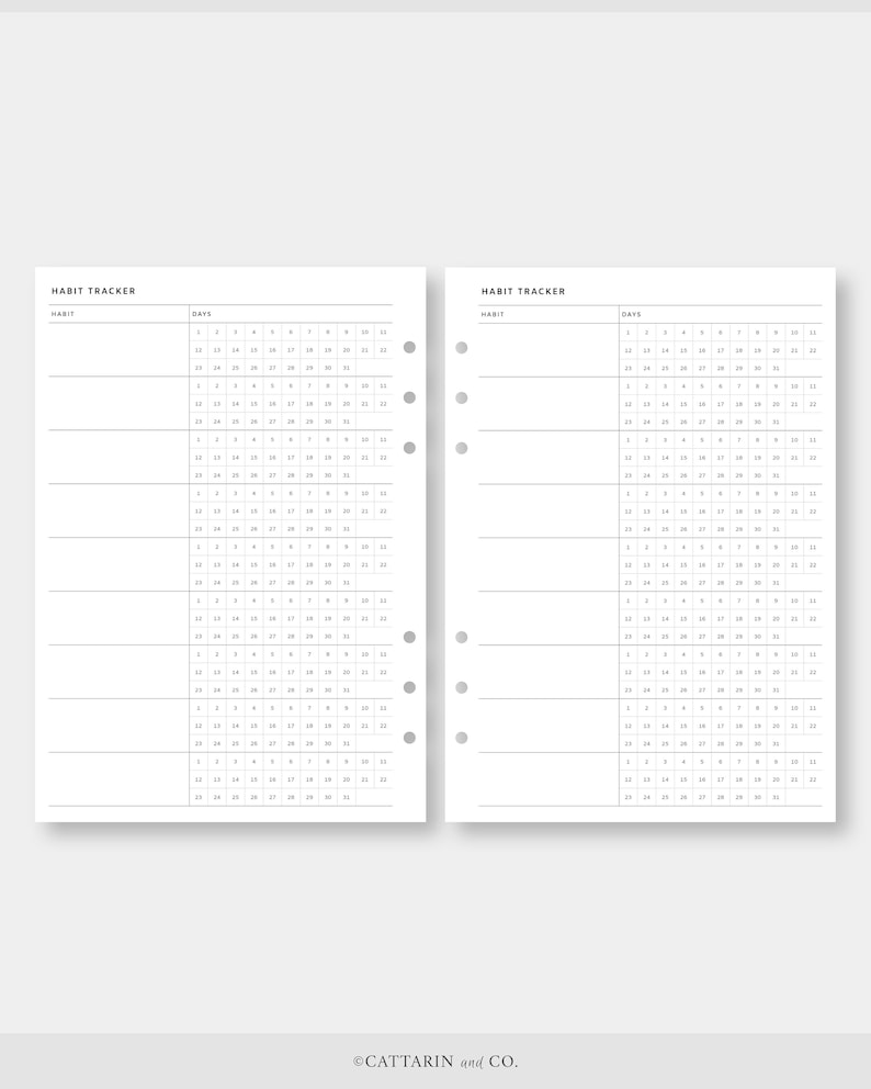 A5, Monthly Habit Tracker Printable | Routin Track | Simple Minimal ...