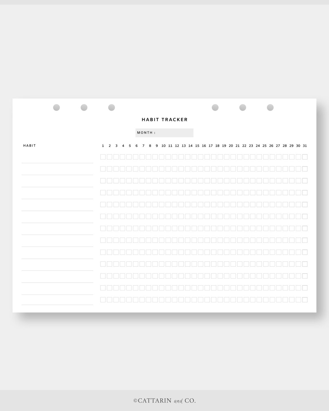 A5, Habit Tracker Printable Landscape Layout - Etsy