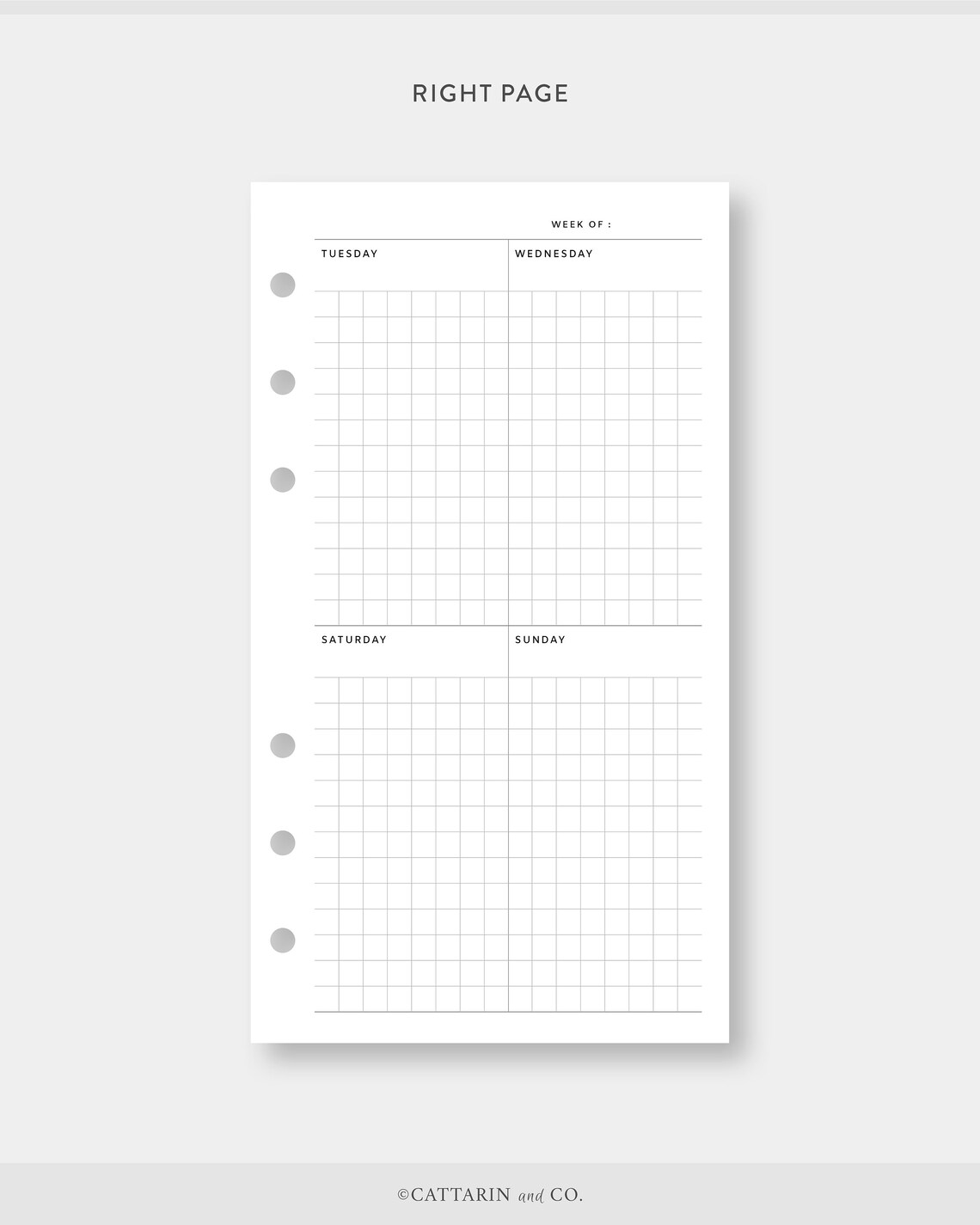 Personal, Weekly Planner Printable Vertical Grid Week on Two Pages ...