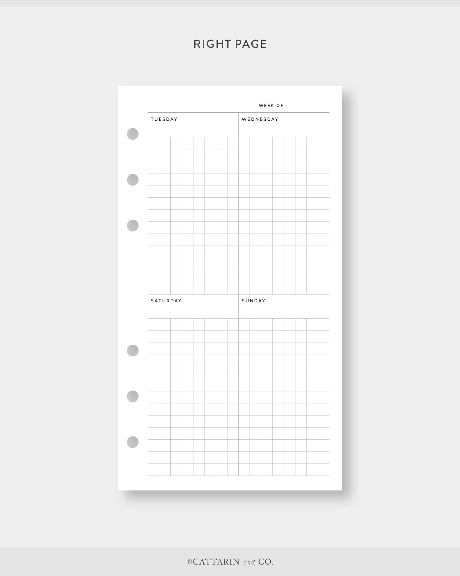 Personal, Weekly Planner Printable | Vertical Grid | Week on Two Pages ...