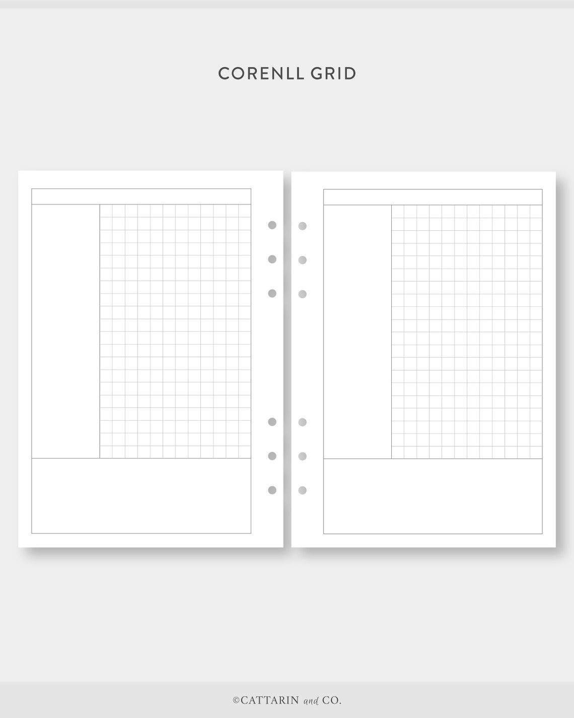 A6, Cornell Notes Template Grid, Lined Paper College University Taking ...