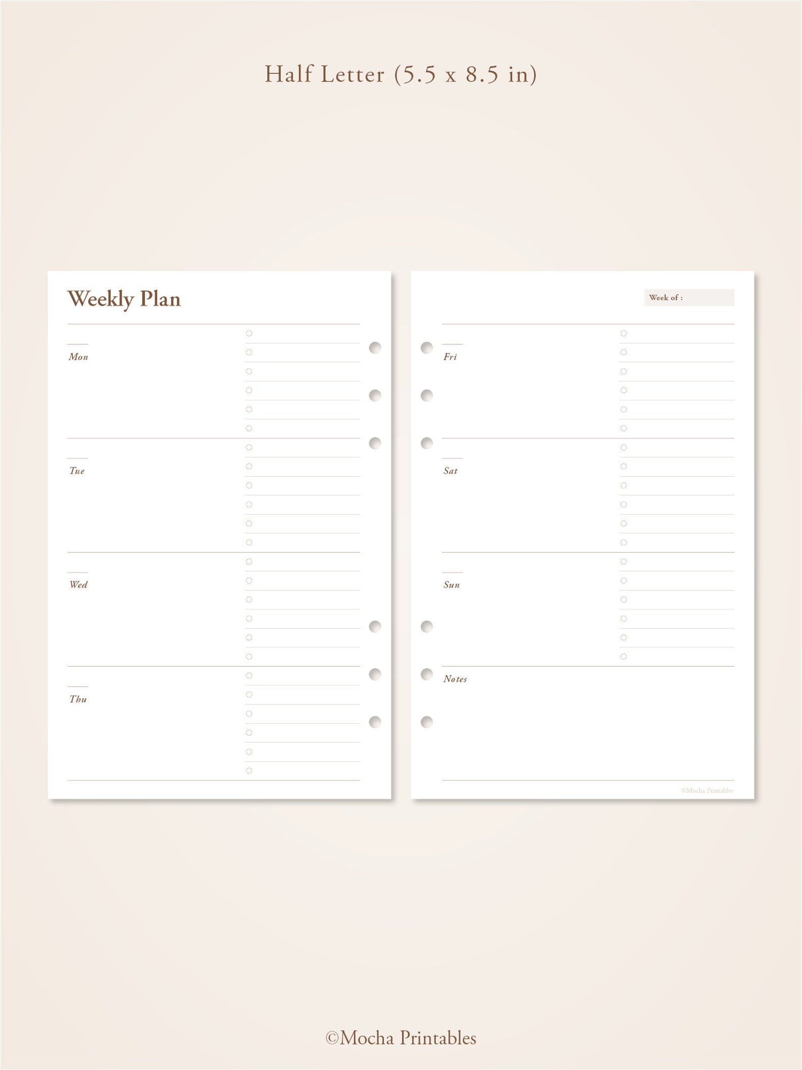 Weekly Planner Printable | WO2P Weekly to Do List | A4, A5, US Letter ...