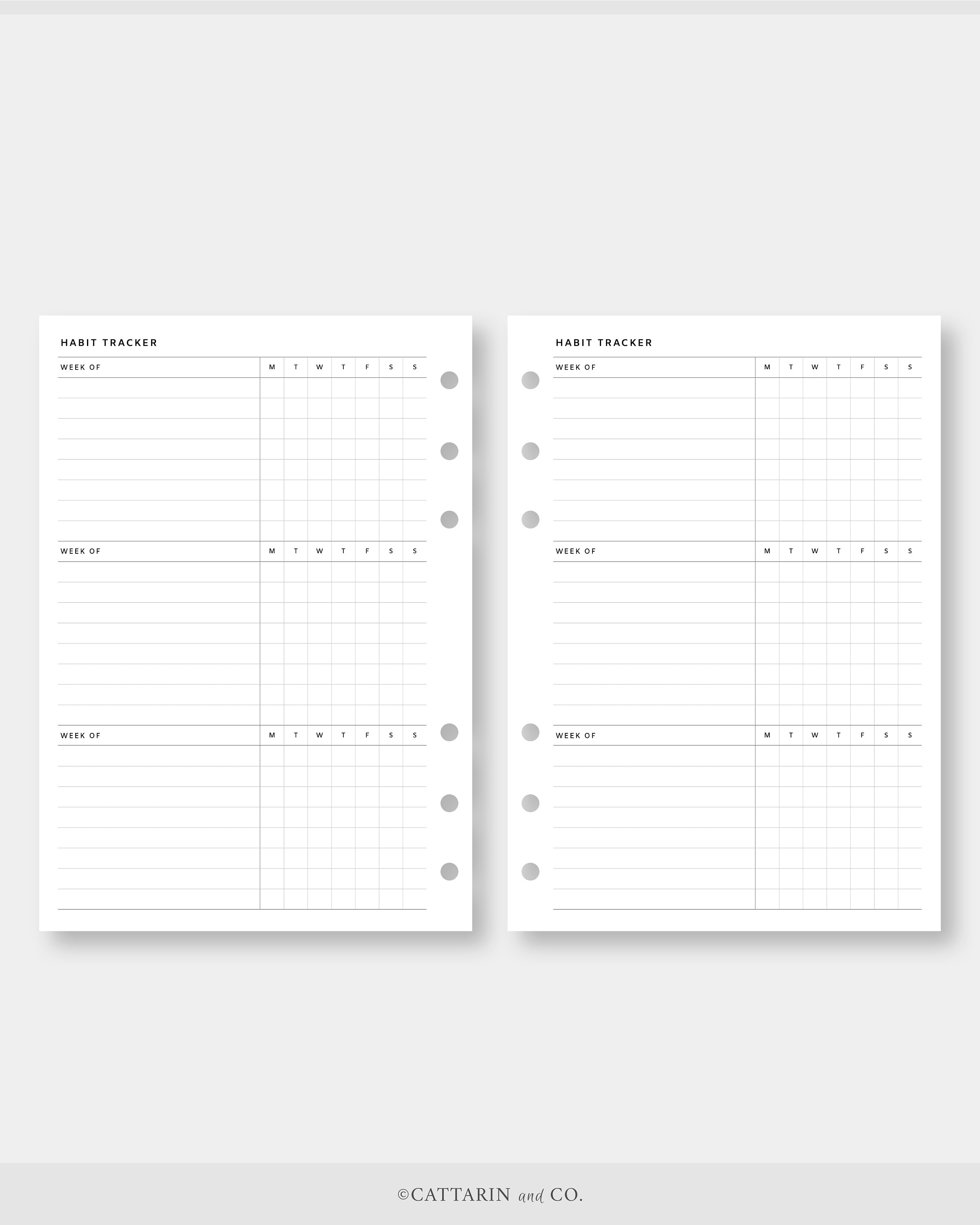 Personal Wide, Weekly Habit Tracker Printable Routin Track Simple ...