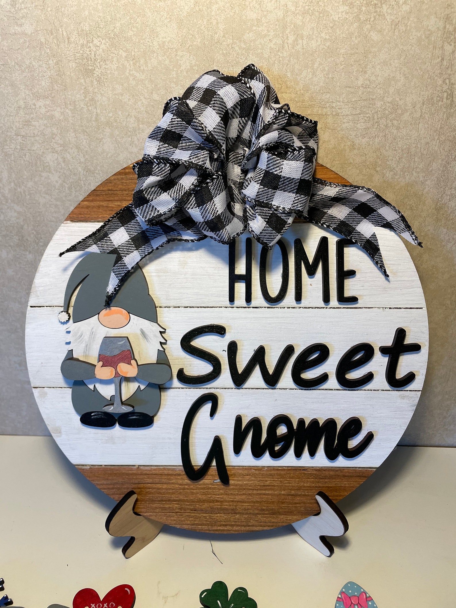 Gnome Welcome Sign Welcome Decor Home Sweet Gnome Sign - Etsy