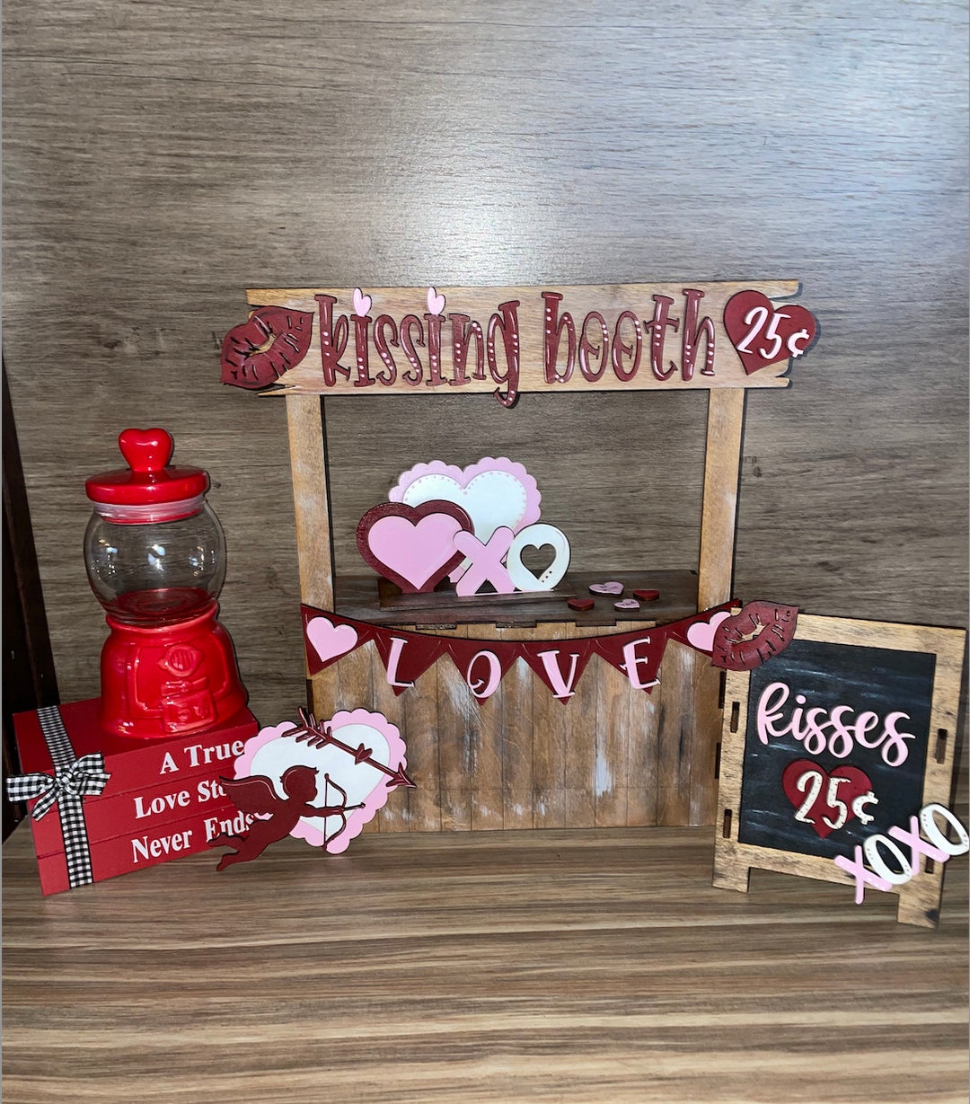 Valentines Kissing Booth, Valentines Wooden Booth Set, Interchangeable ...