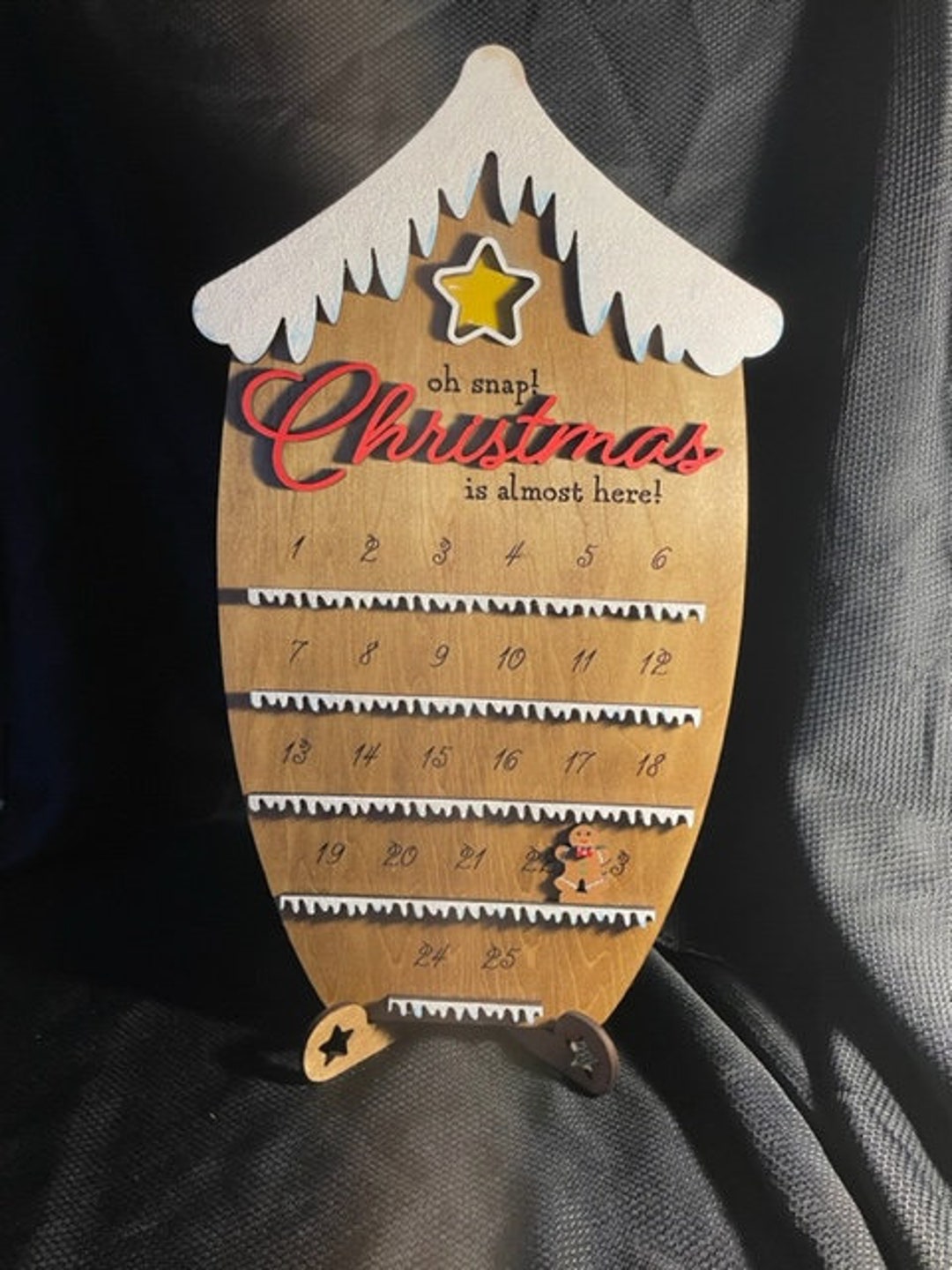 Gingerbread Man Christmas Countdown With Stand, Christmas Countdown ...