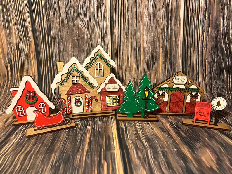Santa Christmas Houses, Christmas Interchangeable Houses, Holiday ...