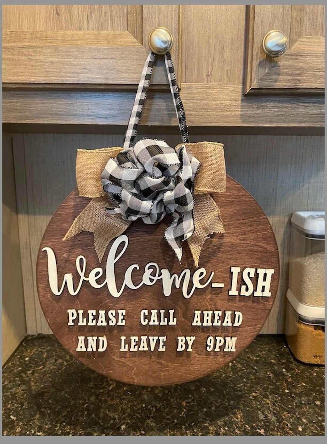 Welcome Sign, Welcome-ish Decor, Door Hanger Sign, Welcome Stand ...