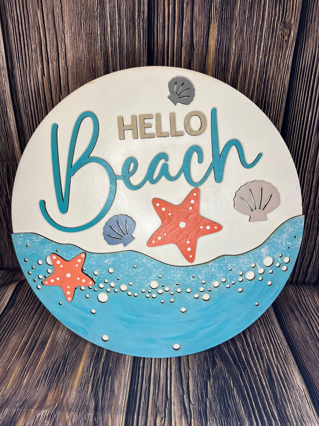Hello Beach, Welcome Decor, Wood Door Sign, Vacation, Beach Life, Beach ...