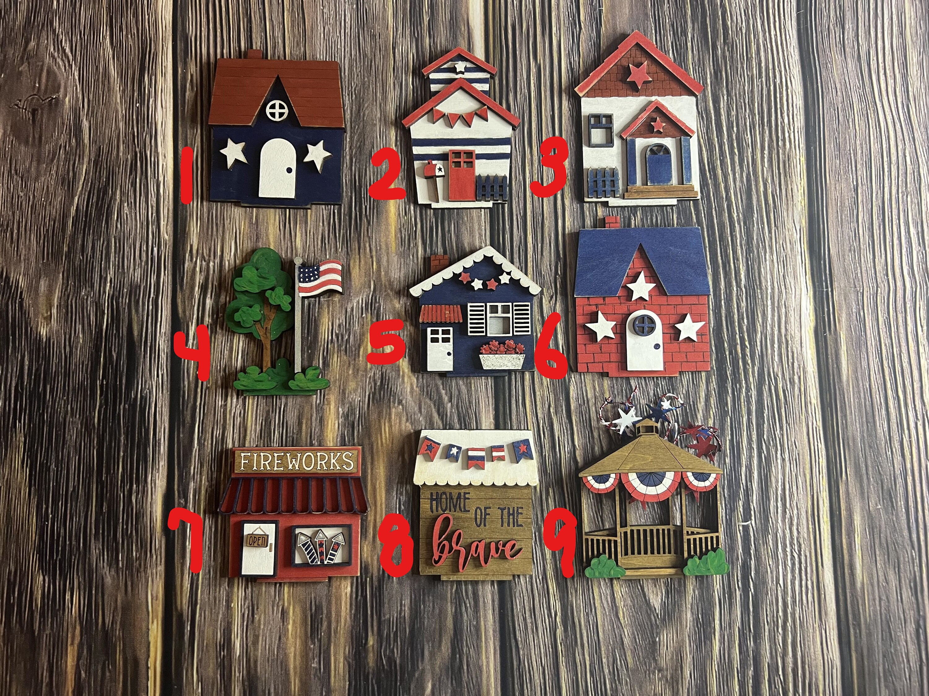 Patriotic Houses July 4th Houses Memorial Interchangeable - Etsy