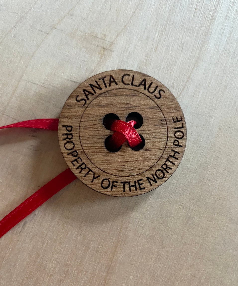 Santa Button Wood Button Christmas Button Christmas Decor | Etsy