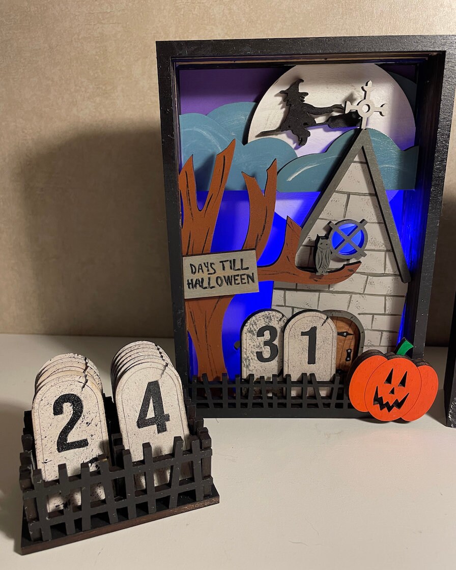 Halloween Countdown Haunted House Countdown Halloween Decor - Etsy