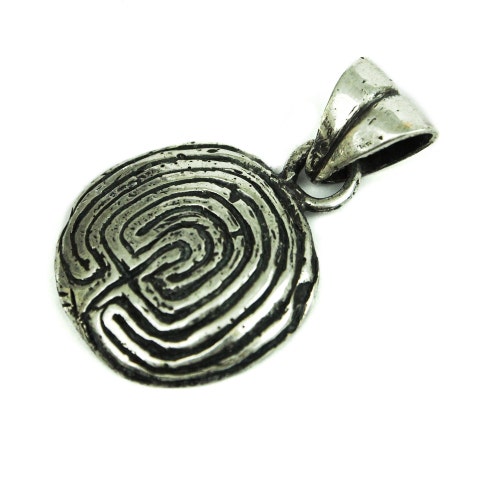 Labyrinth Pendant in Sterling Silver - Etsy