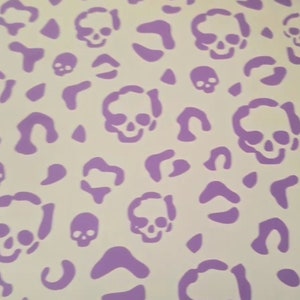 Skull Leopard Print Vinyl Decal 12x12in Sheet X 4 in an Order - Etsy