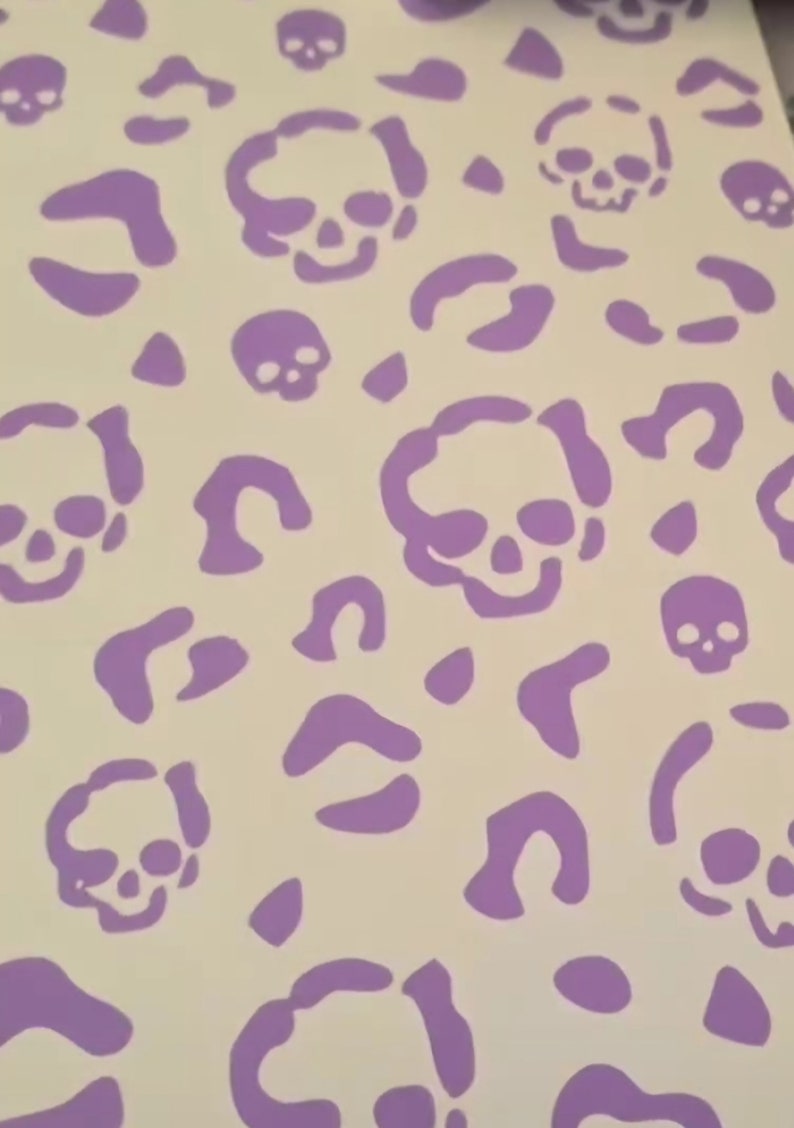Skull Leopard Print Vinyl Decal 12x12in Sheet X 4 in an Order - Etsy
