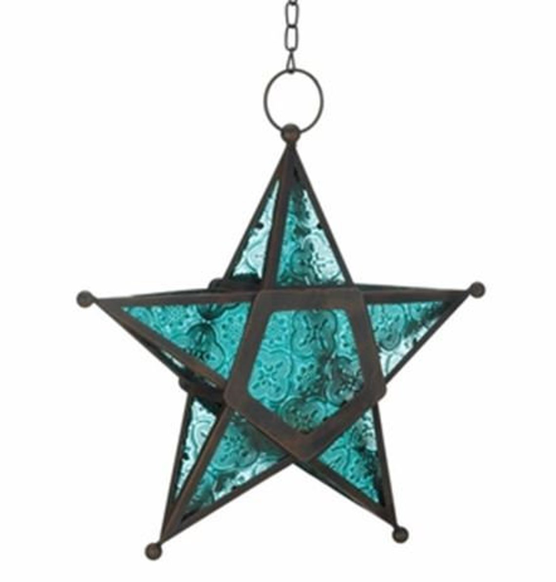 Blue Glass Star Lantern - Etsy