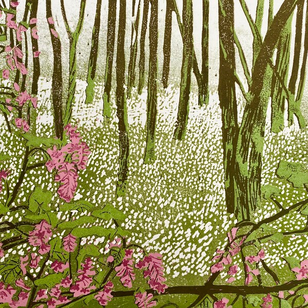 Linocut Print Tree - Etsy