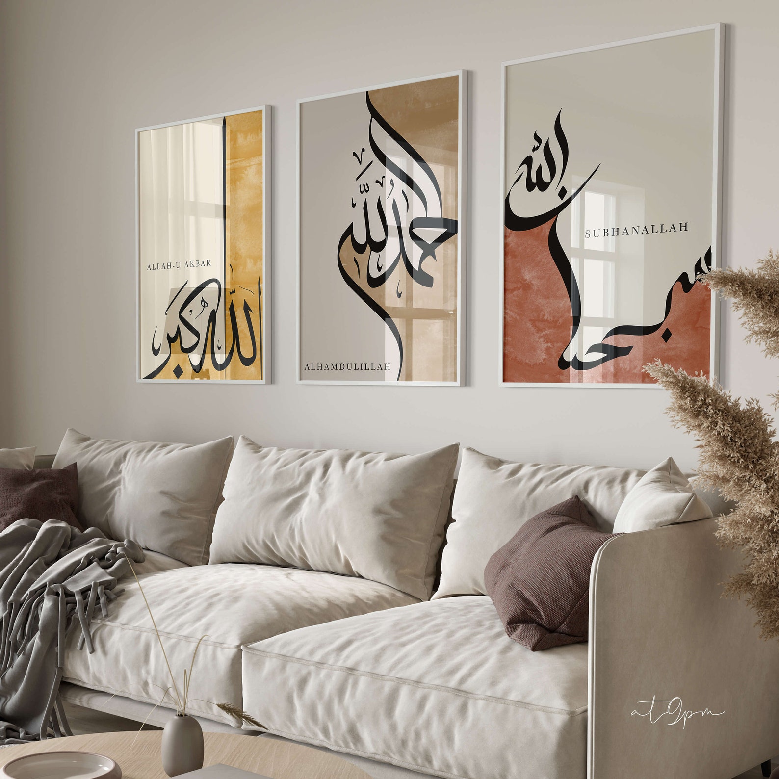 3x Islamic Art Poster Set Colorful Dhikr Calligraphy Art - Etsy UK