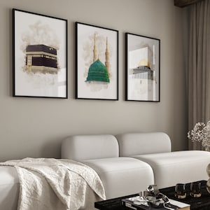 3x Islamic Art Poster Set - Islam Poster - Islamic Wall Art - Kaaba ...