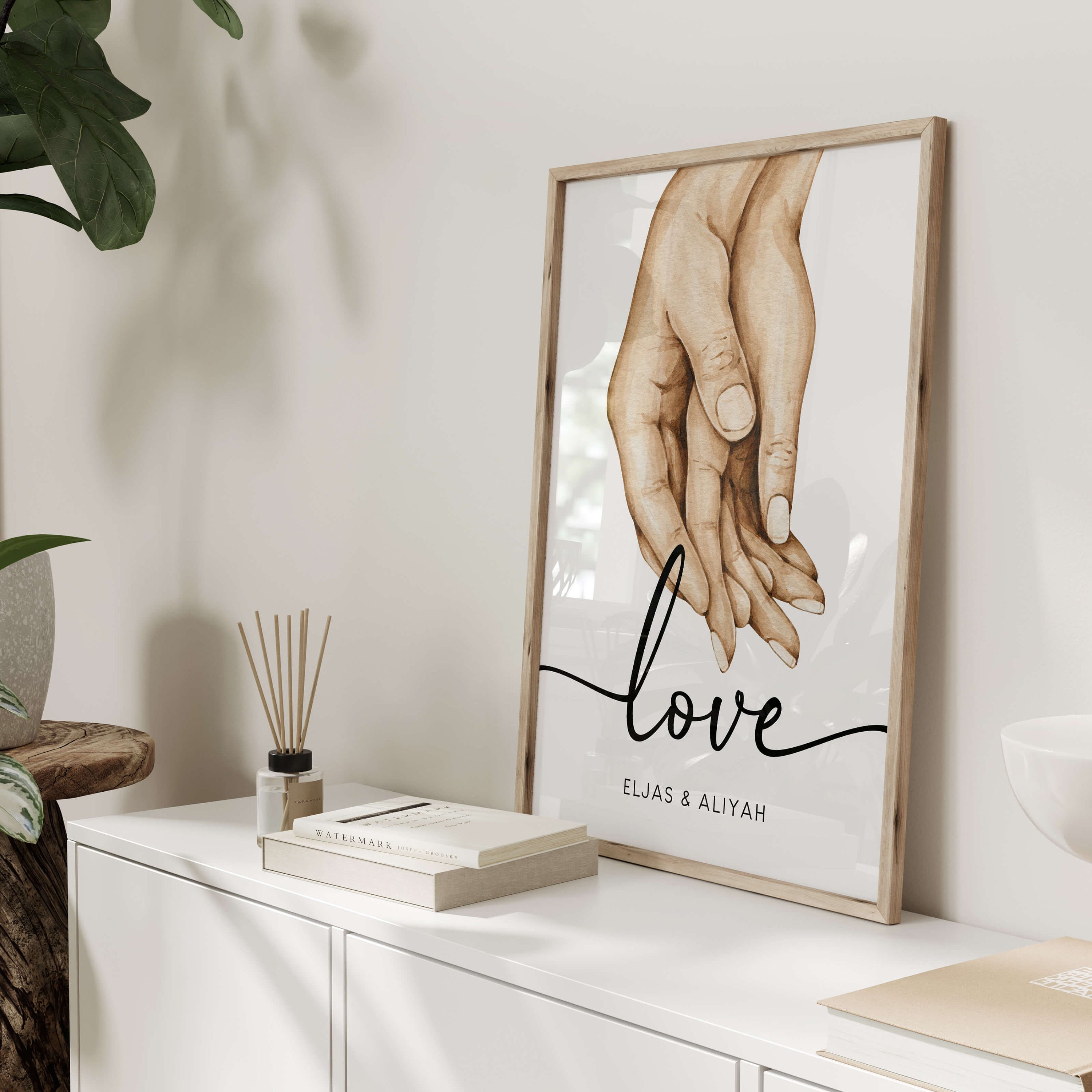 Personalized Love Poster With Name - Poster Print - Watercolor ...