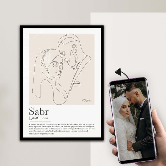 Definition Sabr Personalized Line Art Poster Line Drawing - Etsy
