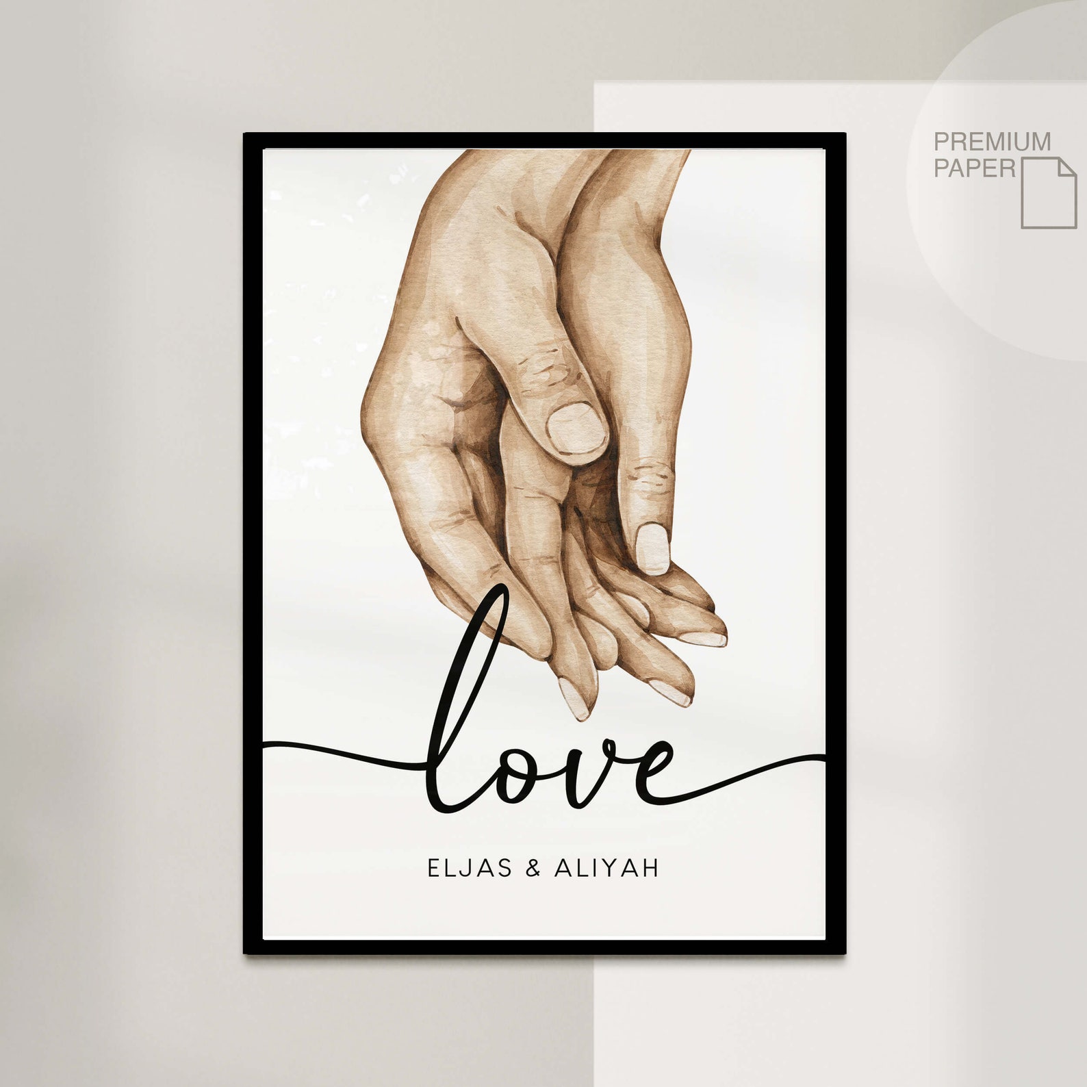 Personalized Love Poster With Name - Poster Print - Watercolor ...