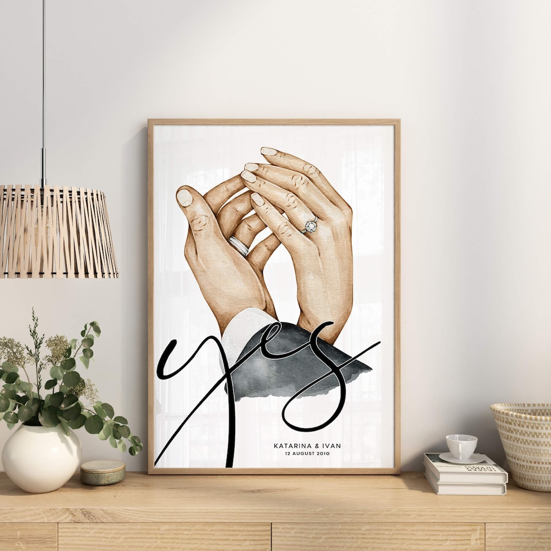 We Said Yes Name Poster Date Love Poster Wall Hanging Decoration ...