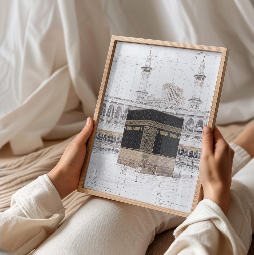 Islamic Art Poster - Blueprint - Islamic Wall Art - Kaaba Masjid Al ...