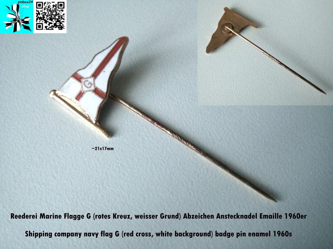 Enamel Badge With Red Cross - Shipping Company Navy Flag G - Etsy