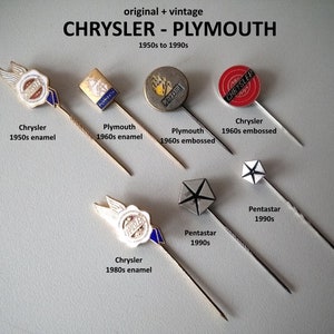 CHRYSLER - PLYMOUTH Vintage Logo Pins Lapel Pins 1950s-1990s - Select ...