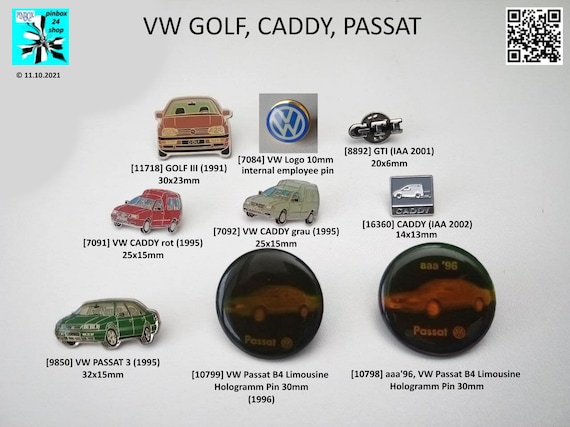 Vintage VW Pins - Golf, GTI, Caddy, Passat - Gem