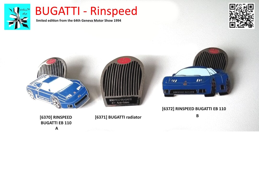 A Special Memory! BUGATTI Rinspeed Limited Edition Pins From the 1994 ...