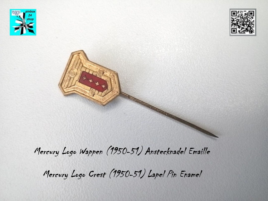 Vintage Mercury Logo Crest Lapel Pin - 1950-51 Enamel - Etsy
