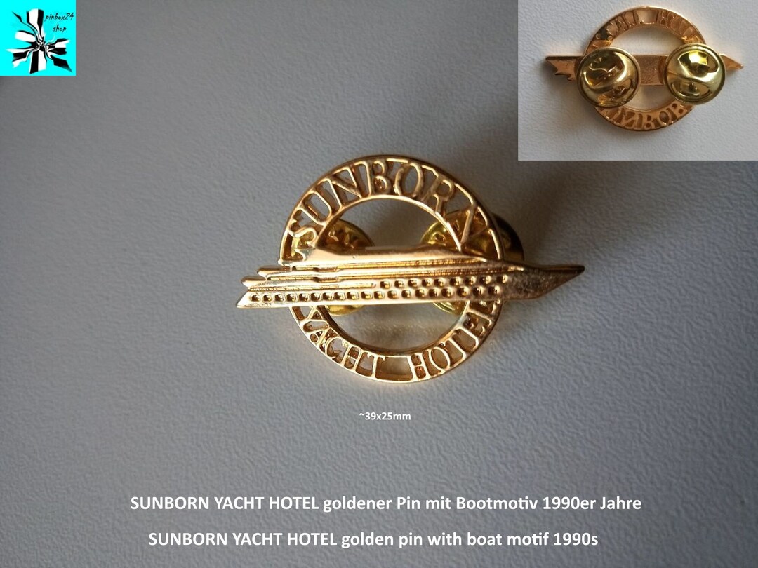 Sunborn Yacht Hotel Pin: Golden Elegance - 90s Era - Etsy