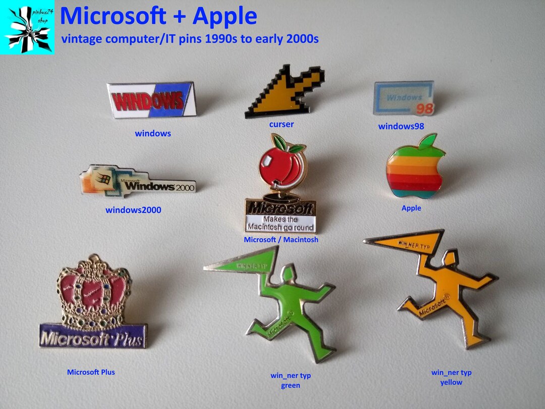 Relive the Memories of the Early Pcs Microsoft Macintosh Apple Pins - Etsy