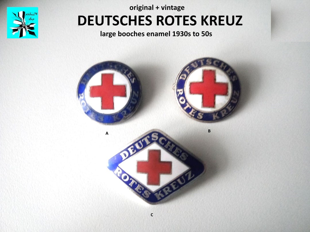 German Red Cross Badge Brooches - 1930s to 1950s - Etsy