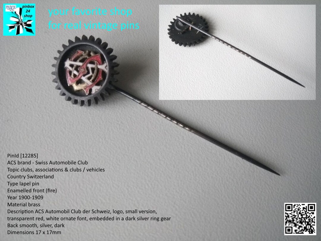 ACS Logo Pin - Gear Wreath Art Nouveau - Etsy