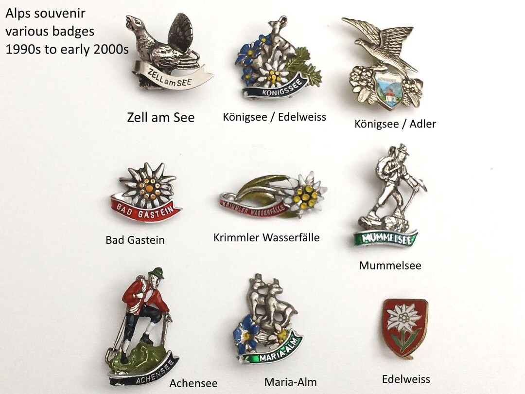 Alpine Souvenir Badges - Memories of the Mountains! - Etsy
