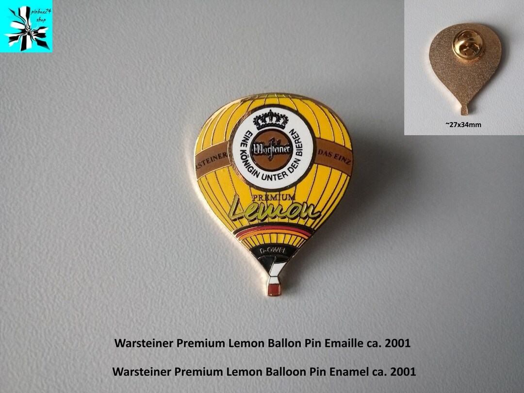 Warsteiner Lemon Balloon Pin - Fly High! - Etsy