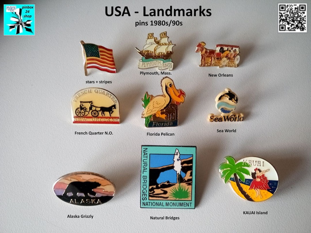 Flag USA Stars and Stripes, Sights, Regions, Places USA Pins Select Now ...