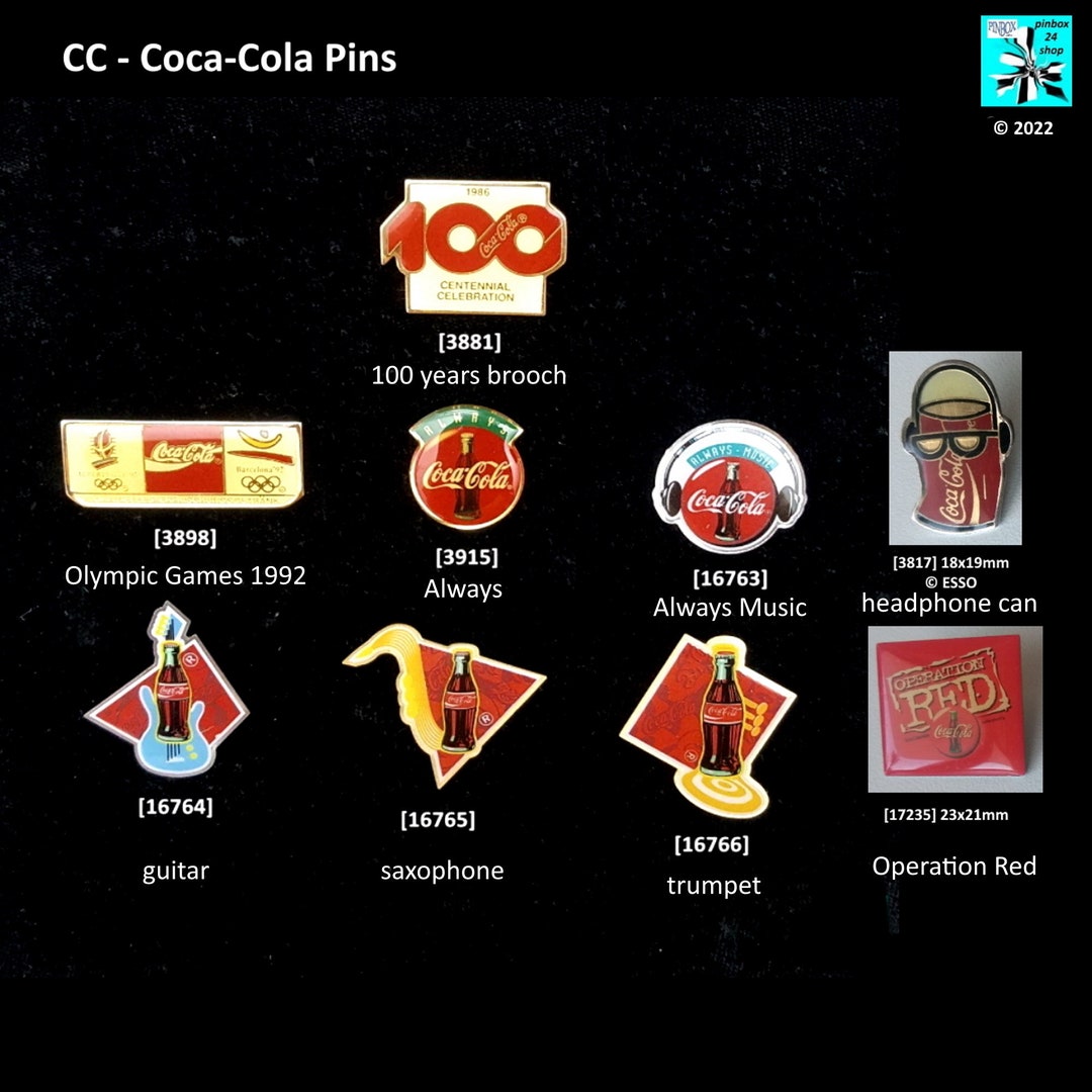 Coca-cola Pins: Refreshment With Sound and Sport - Etsy