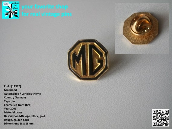 Relive the 90s with the black enameled MG logo pin - Gem