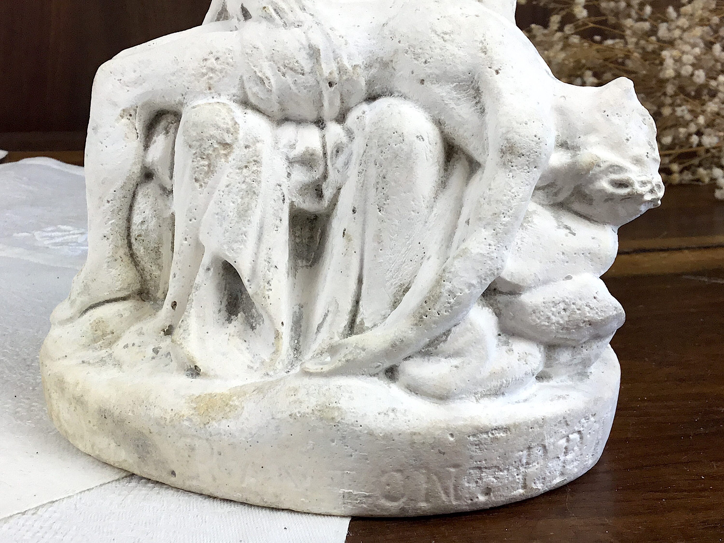 STATUE of Pieta/french Antique/statue of the Tomb in Plaster Titled and ...