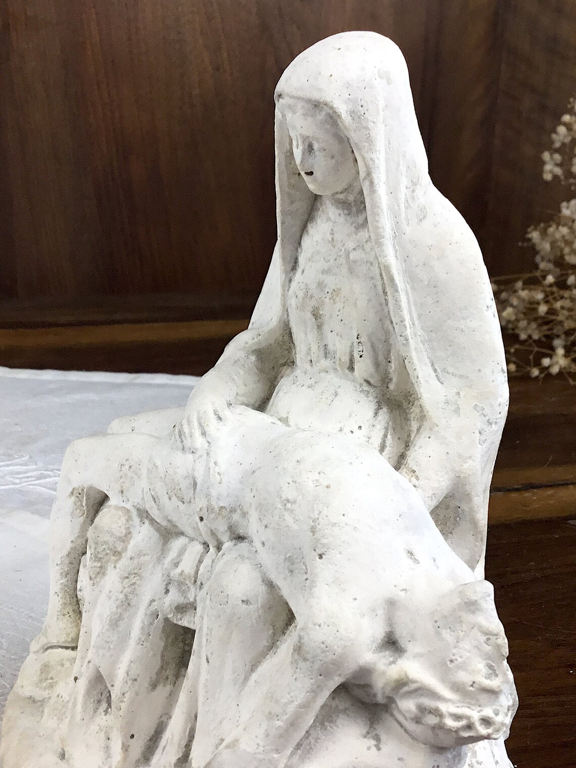 STATUE of Pieta/french Antique/statue of the Tomb in Plaster - Etsy