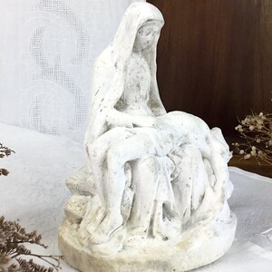 STATUE of Pieta/french Antique/statue of the Tomb in Plaster Titled and ...