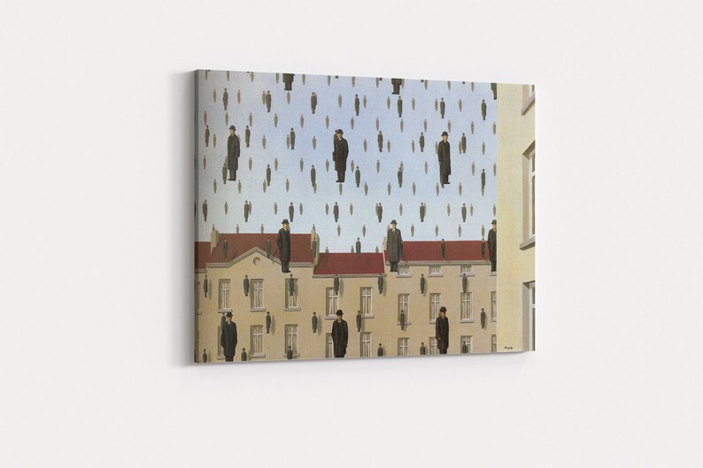 Art Its Raining Men Rene Magritte Golconda Canvas Art Print | Etsy