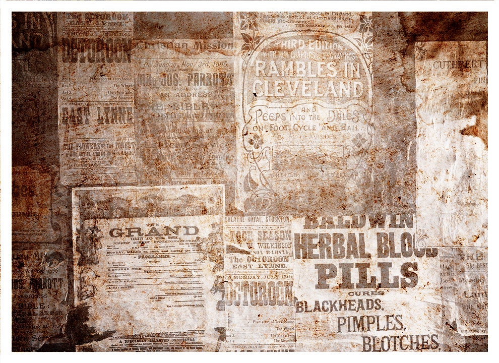 Vintage Poster Paper Pack, Printable Pack, Decorative Paper , Printable ...