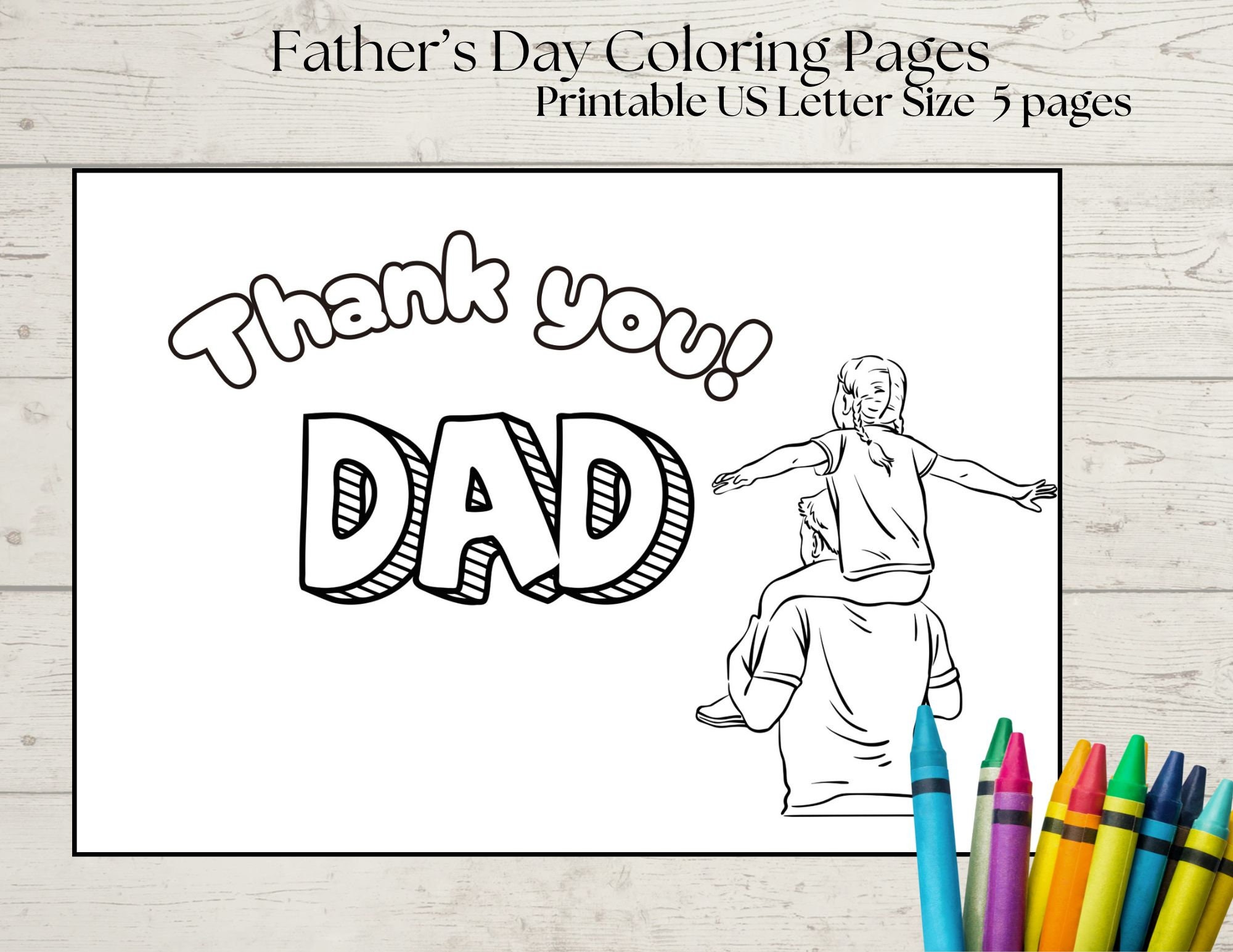 Fathers Day Coloring Pages Kids Activity Sheet - Etsy