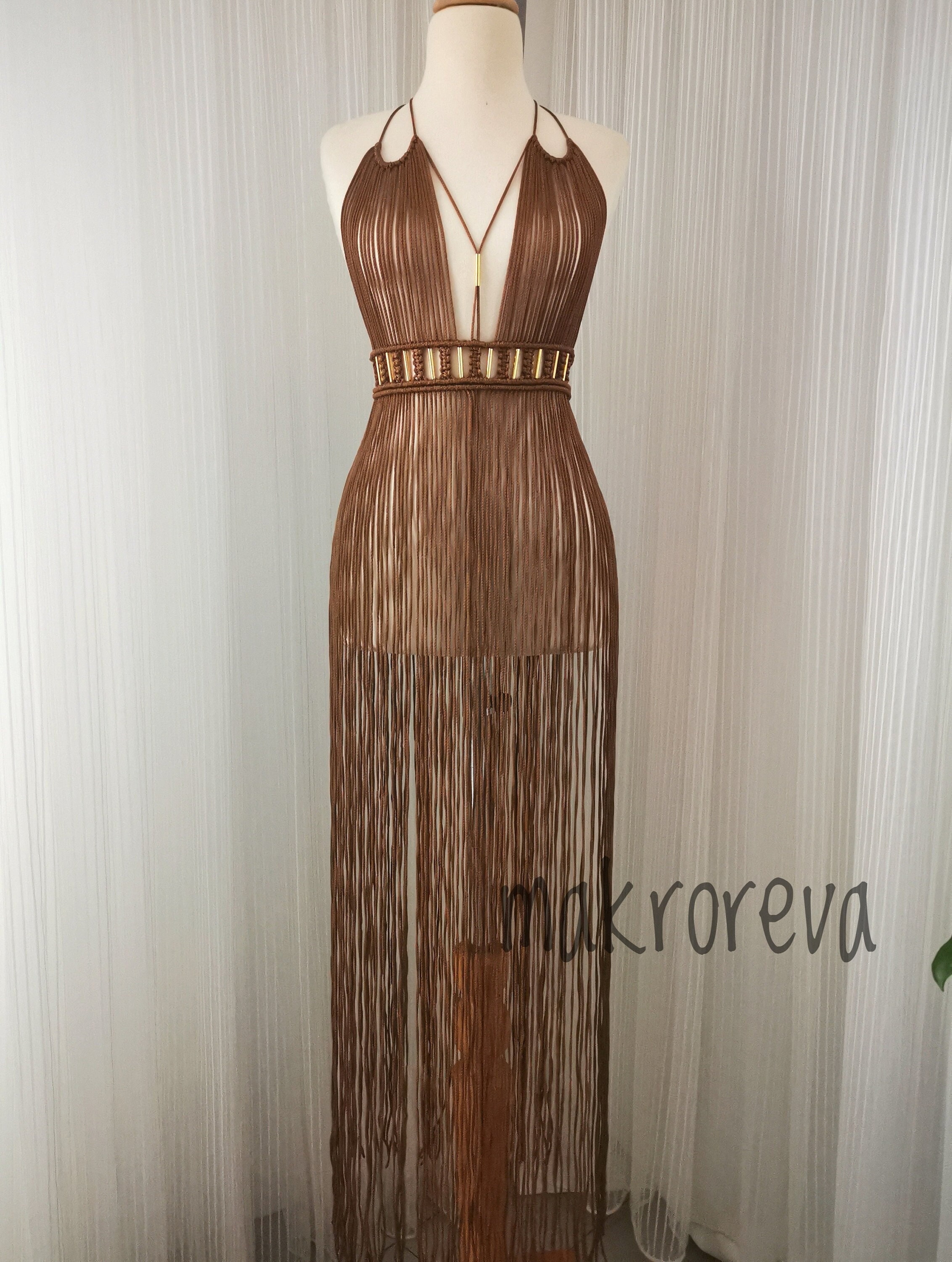 Macrame Dress , Birthday Dress , Shiny Material , Crazy Party Dress ...