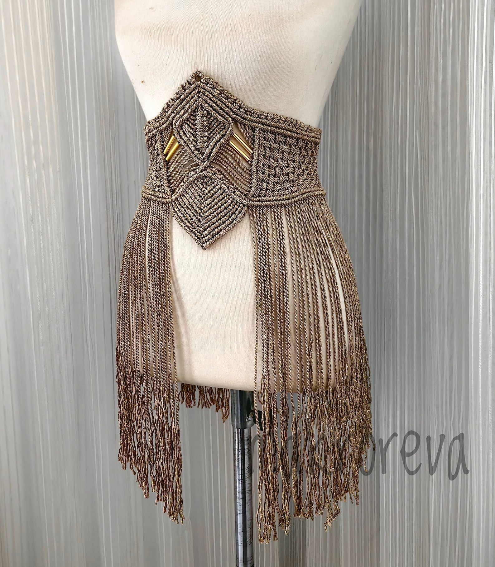 Macrame Dress ,macrame Belt ,waist Belt ,corset Belt , Sexy Costume ...